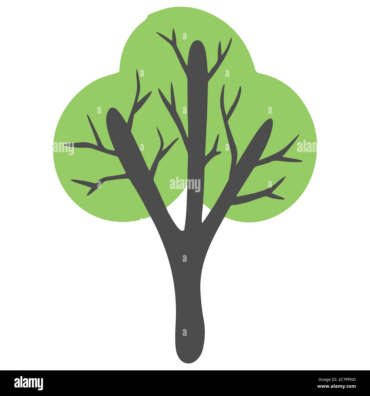 Abstract Cartoon Tree For Forest Illustration Stock Photo - Alamy