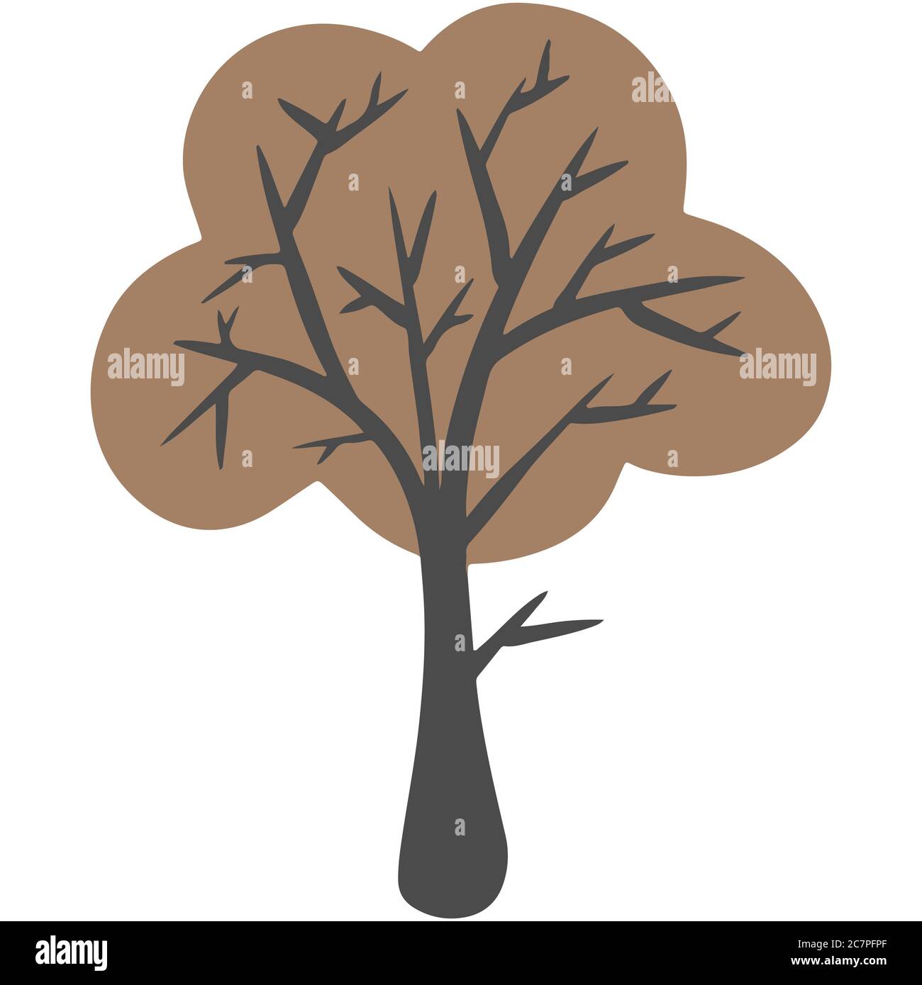 Abstract Cartoon Tree For Forest Illustration Stock Photo - Alamy