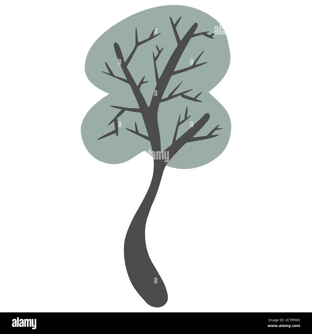 Abstract Cartoon Tree For Forest Illustration Stock Photo - Alamy