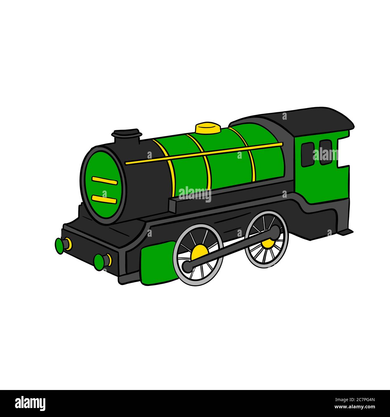 Line Art Illustration of A Railway Train Stock Photo - Alamy