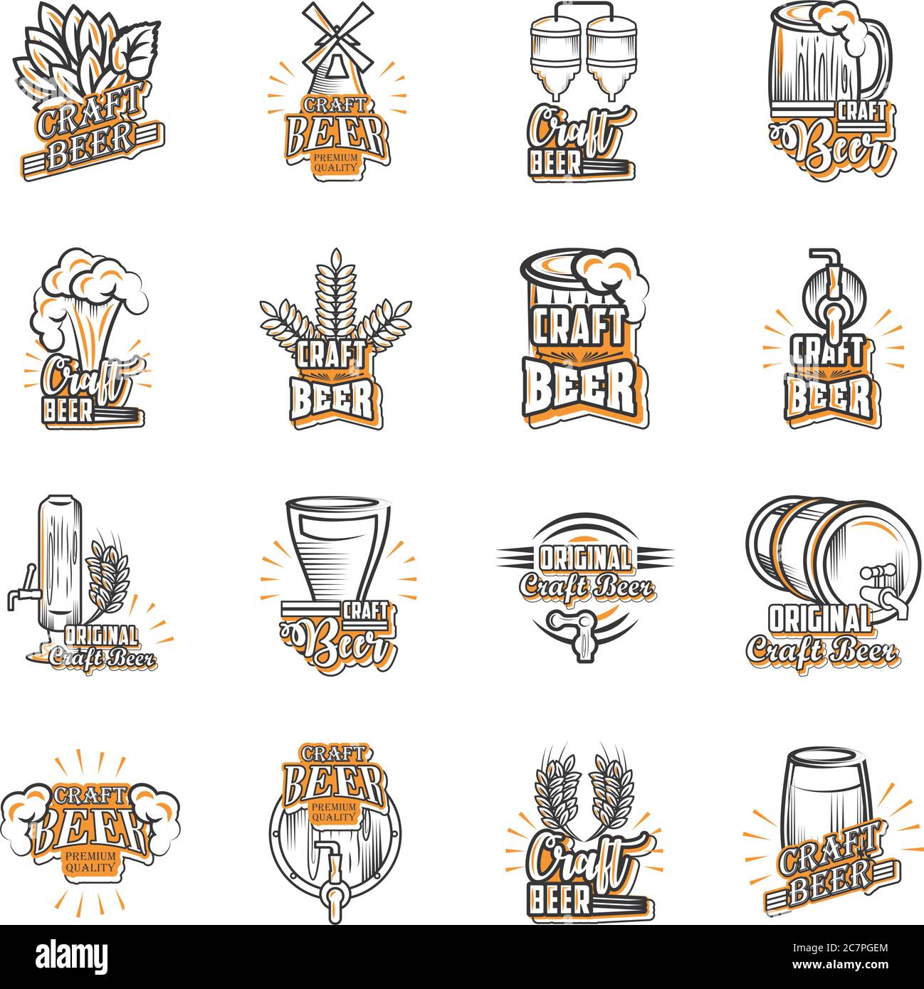 set of icons craft beer vector illustration design Stock Vector Image ...