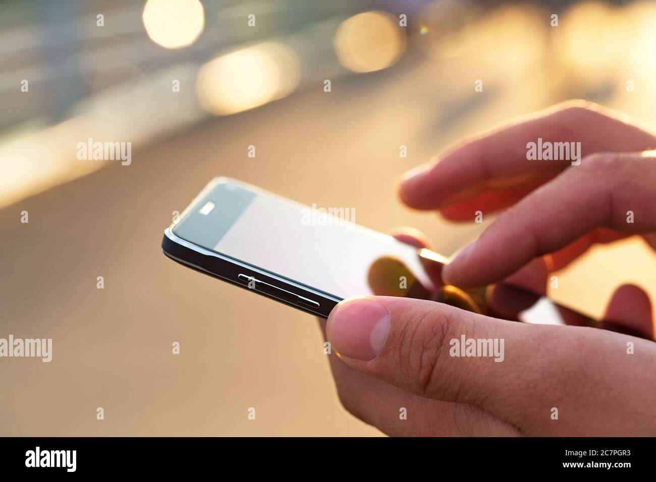 Happy looking phone close up hi-res stock photography and images - Alamy