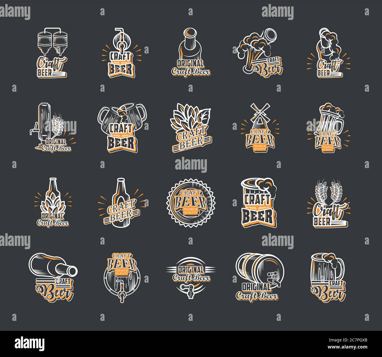 set of icons craft beer vector illustration design Stock Vector Image ...