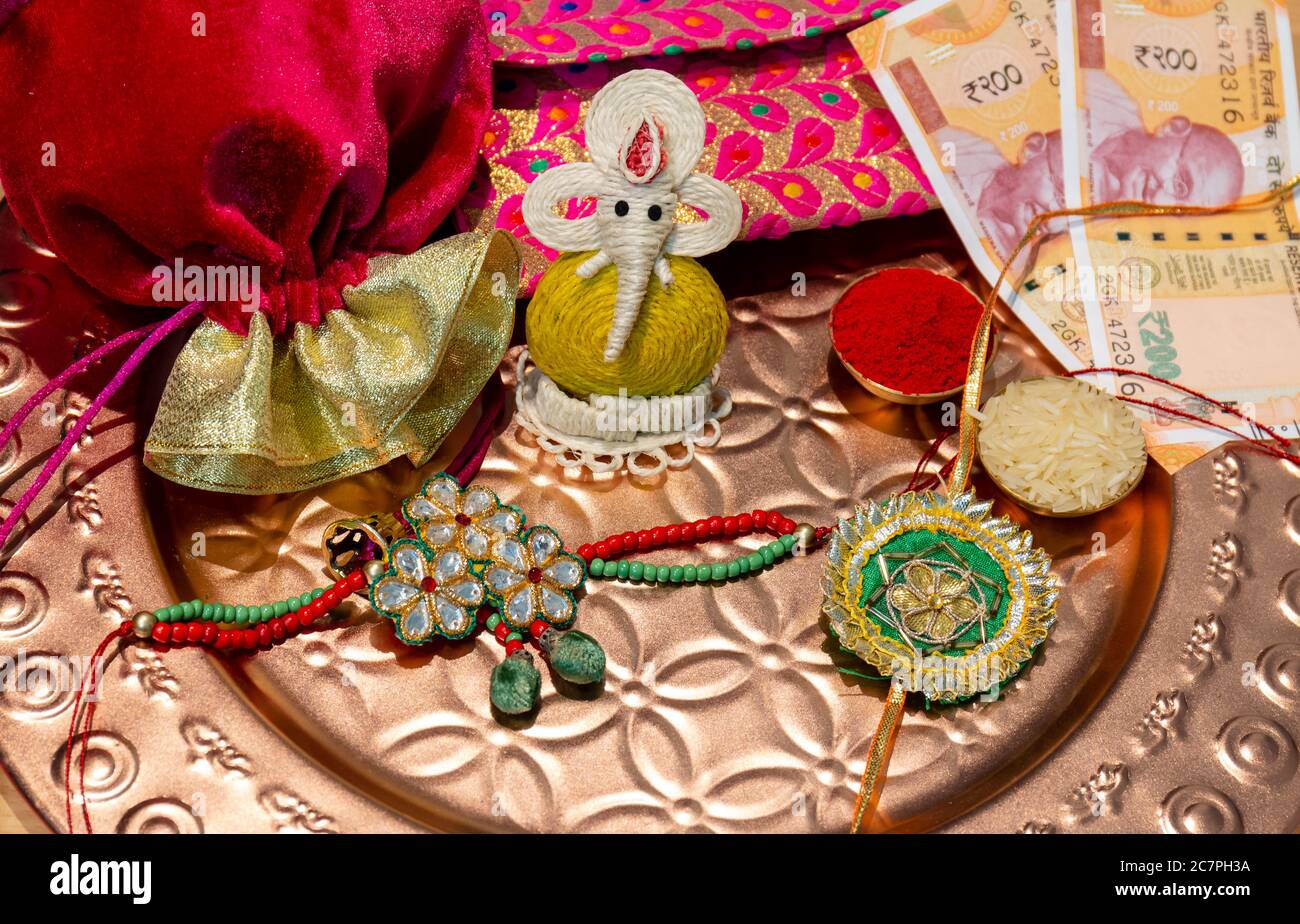 Indian festival, Raksha Bandhan background with an elegant colorful ...