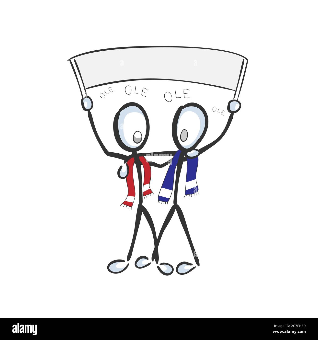 Football sport team fans sing ole. Vector simple soccer supporters ...