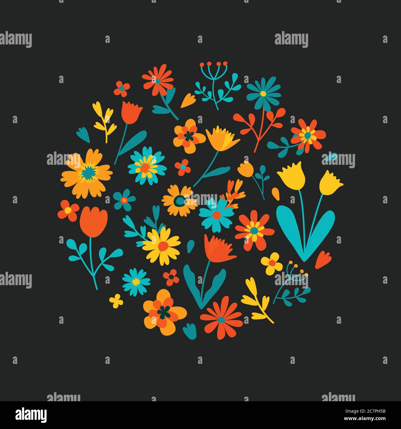 floral vector set Stock Vector Image & Art - Alamy