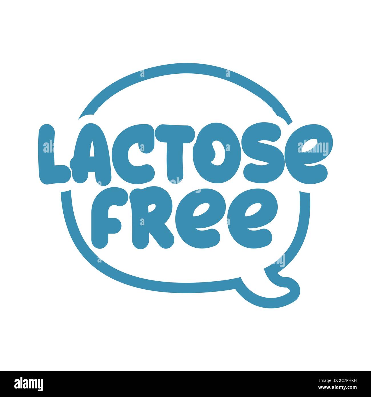Lactose free - label. Handwritten calligraphy: restaurant, cafe menu ...