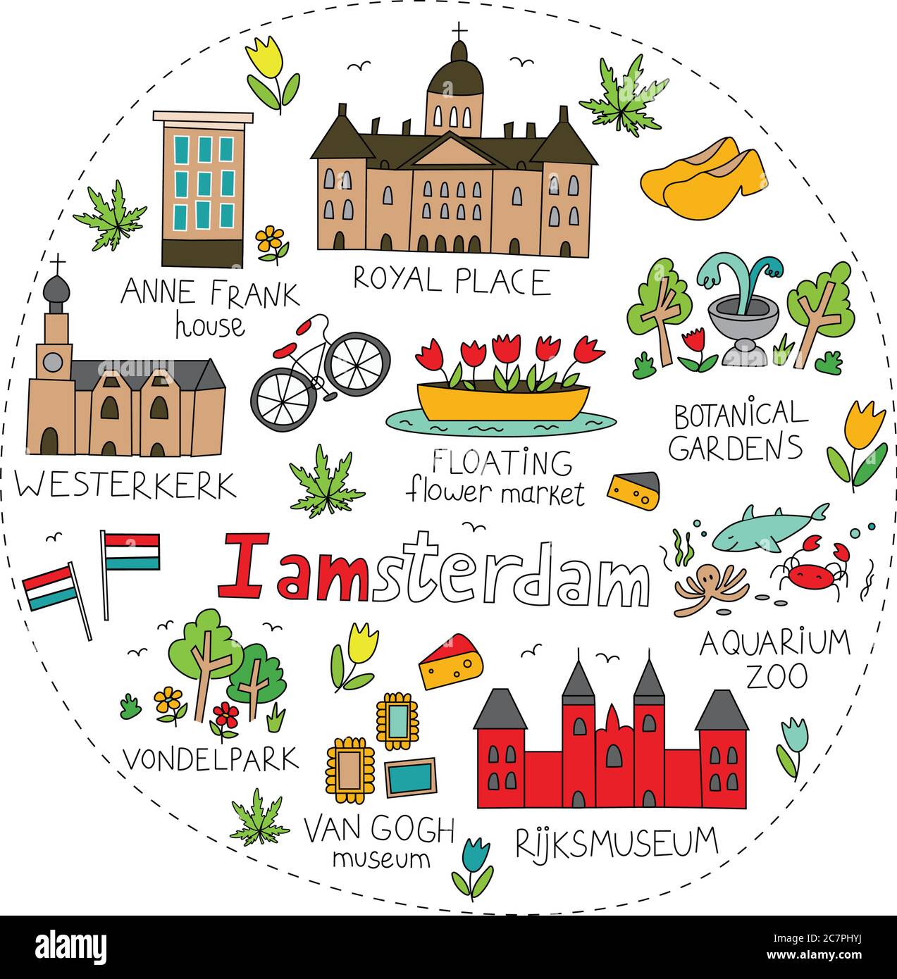 amsterdam city doodle Stock Vector Image & Art - Alamy