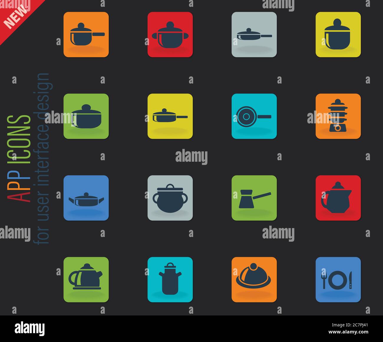 dishes icon set Stock Vector Image & Art - Alamy