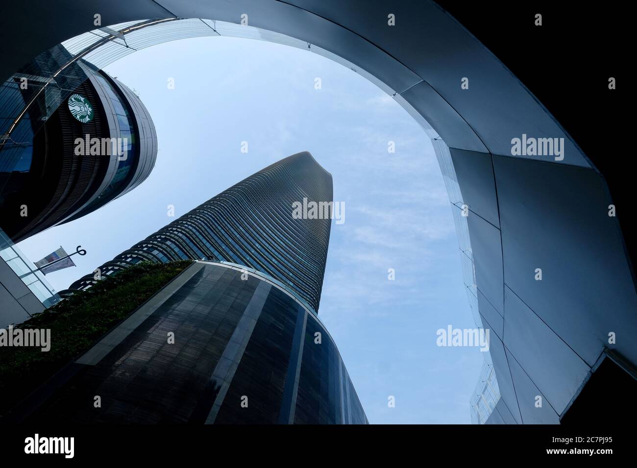 Shanghai Magnolia Plaza building. The tallest building in Puxi area ...