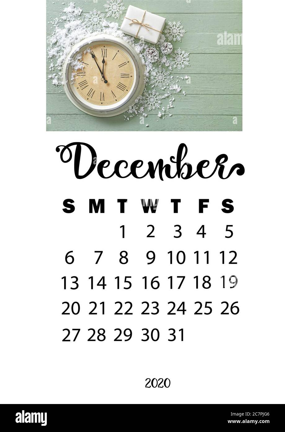 Design of December 2020 calendar Stock Photo - Alamy