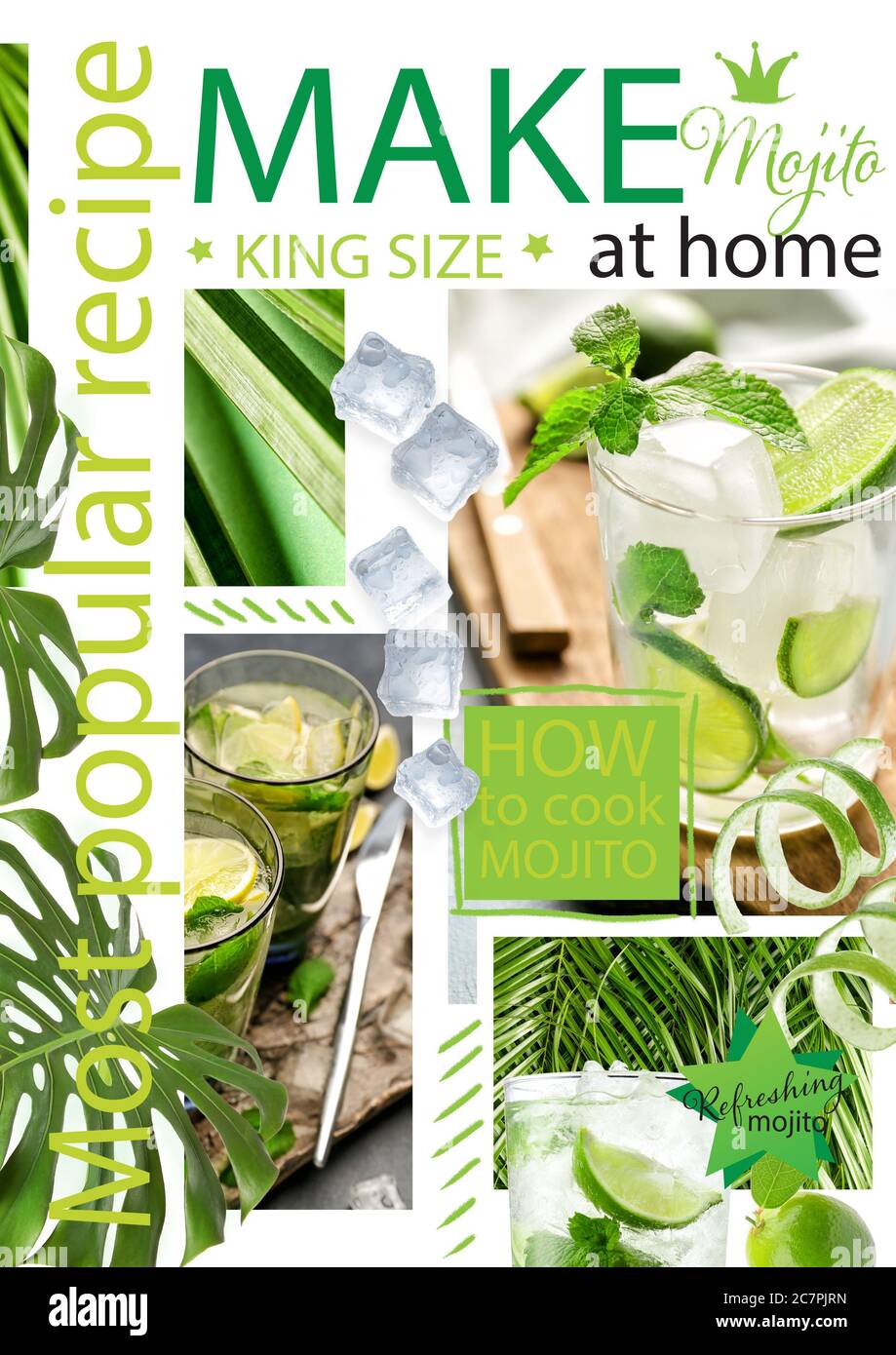 Cover for magazine with fresh mojito cocktail Stock Photo - Alamy