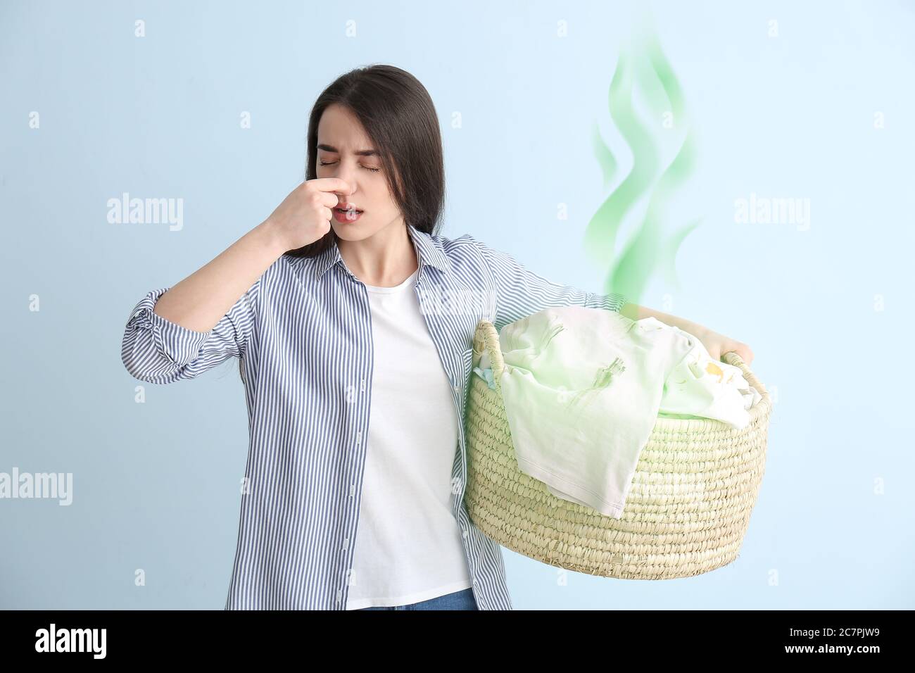Person pinching nose smelly hi-res stock photography and images - Alamy