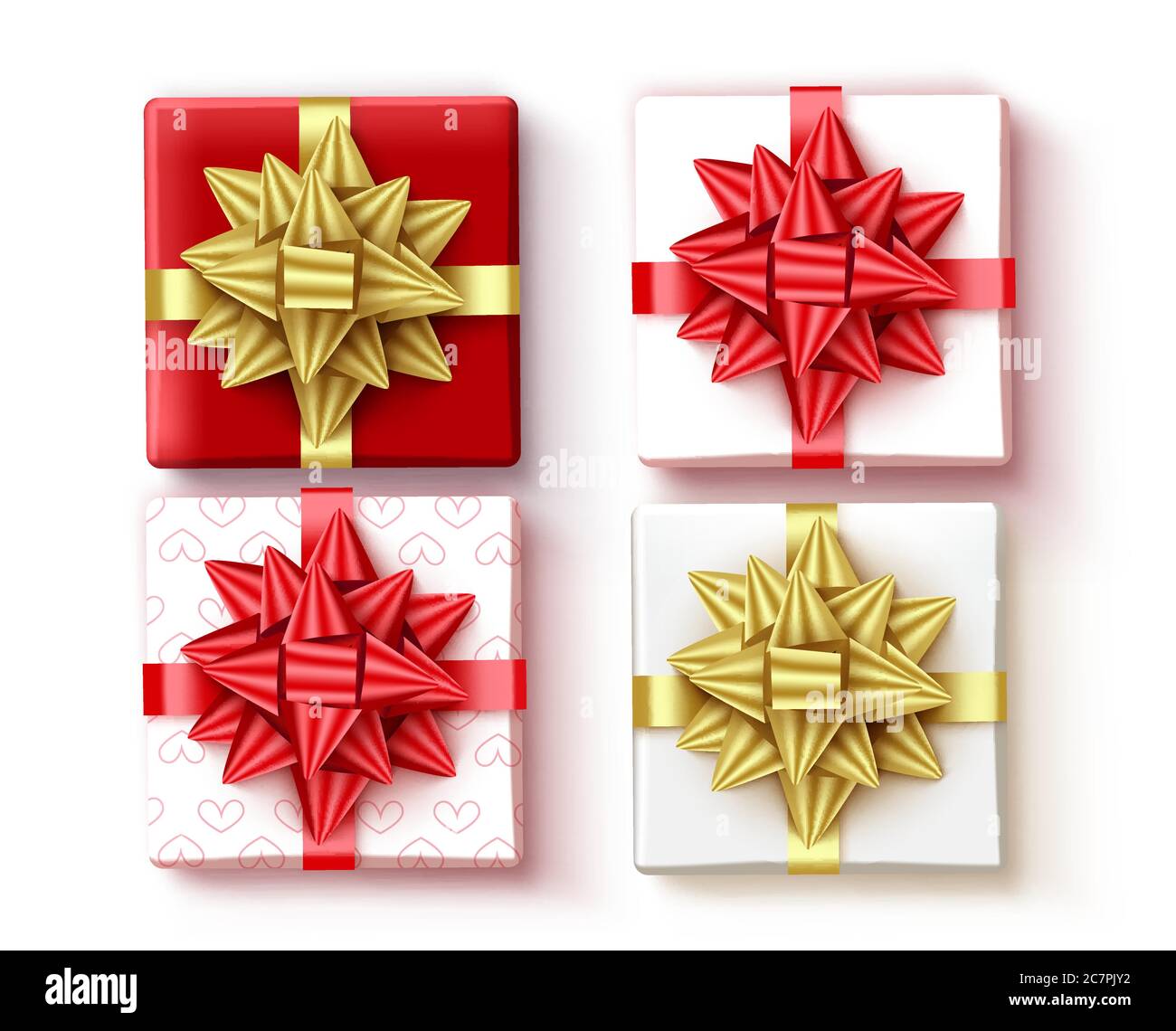 Gift box elements vector set. Gifts element for christmas, birthday ...