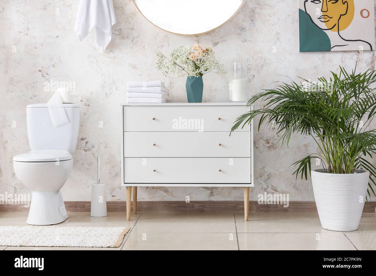 Interior of modern clean restroom Stock Photo - Alamy