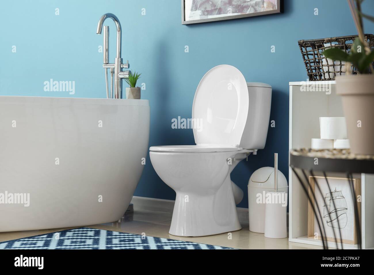 Interior of modern clean bathroom Stock Photo - Alamy
