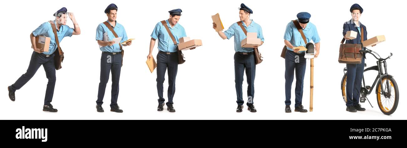 Postman bicycle Cut Out Stock Images & Pictures - Alamy