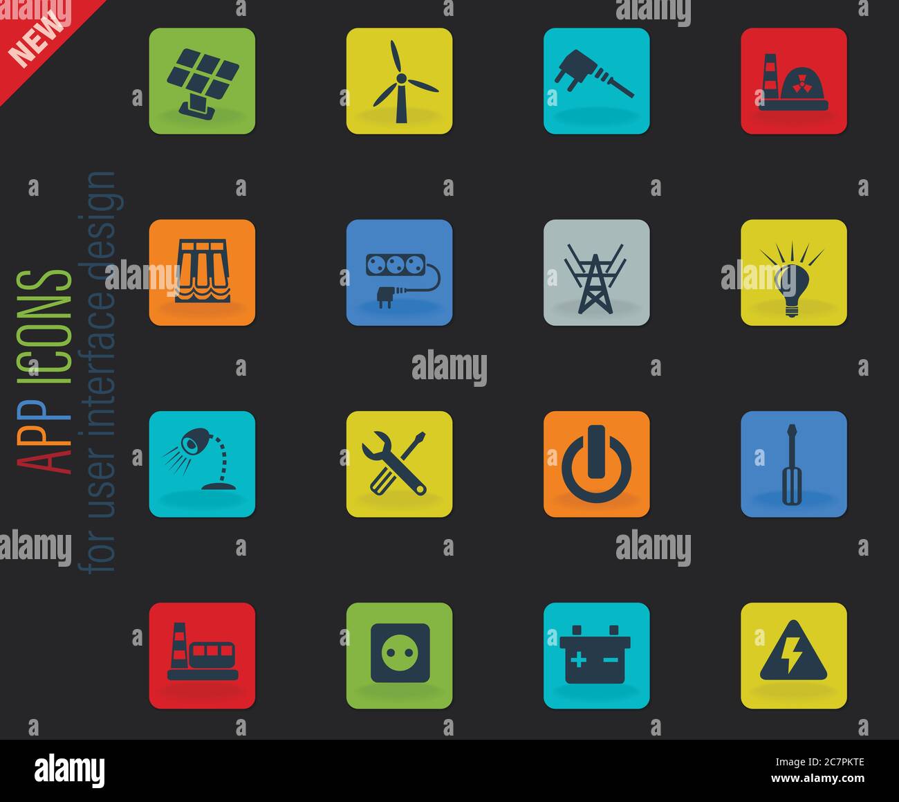 electricity icon set Stock Vector Image & Art - Alamy
