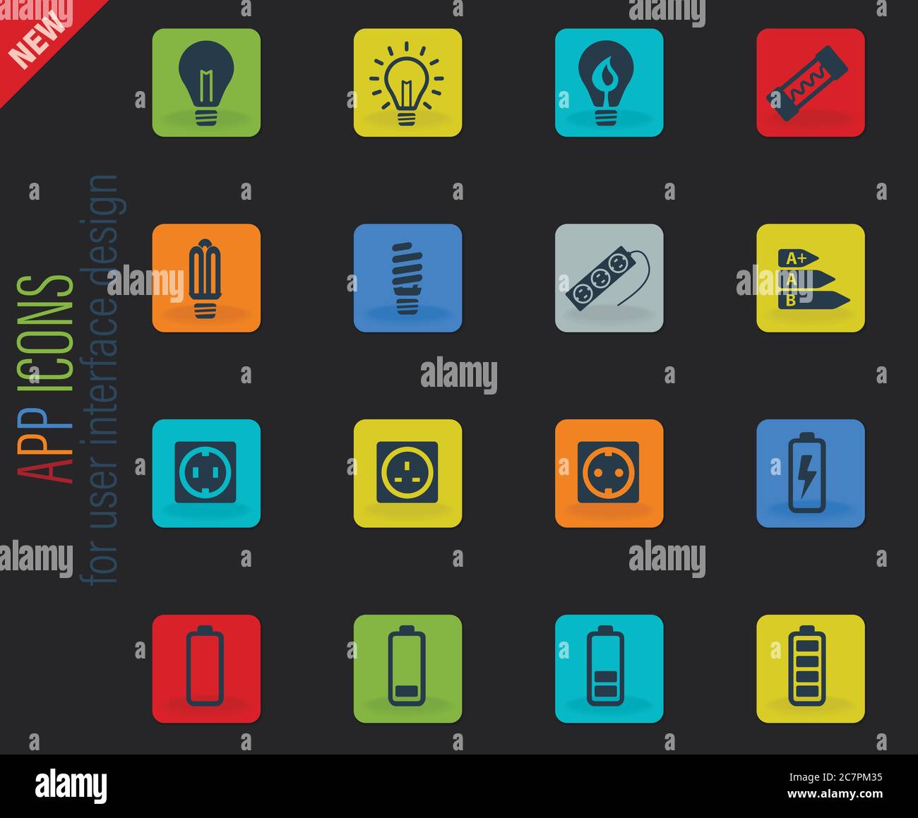 Electricity simply icons Stock Vector Image & Art - Alamy