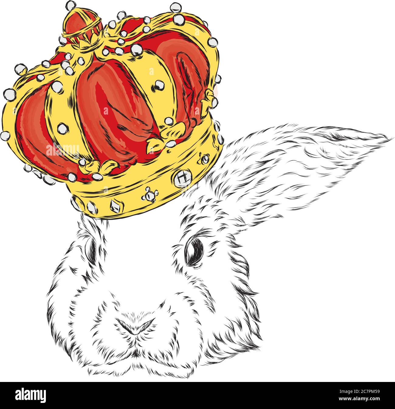 Funny rabbit in the crown. Vector illustration Stock Vector Image & Art ...