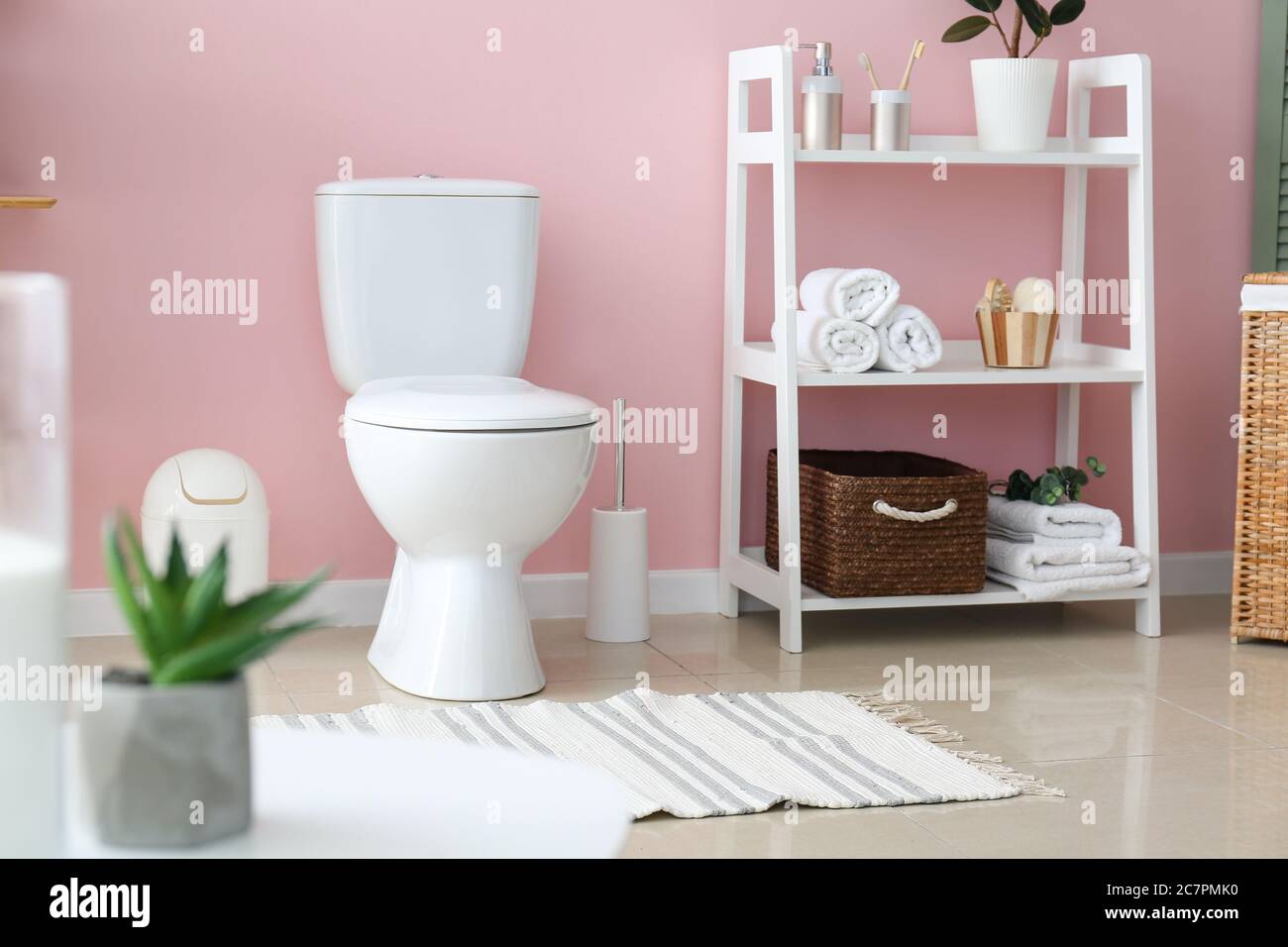 Interior of modern clean restroom Stock Photo - Alamy