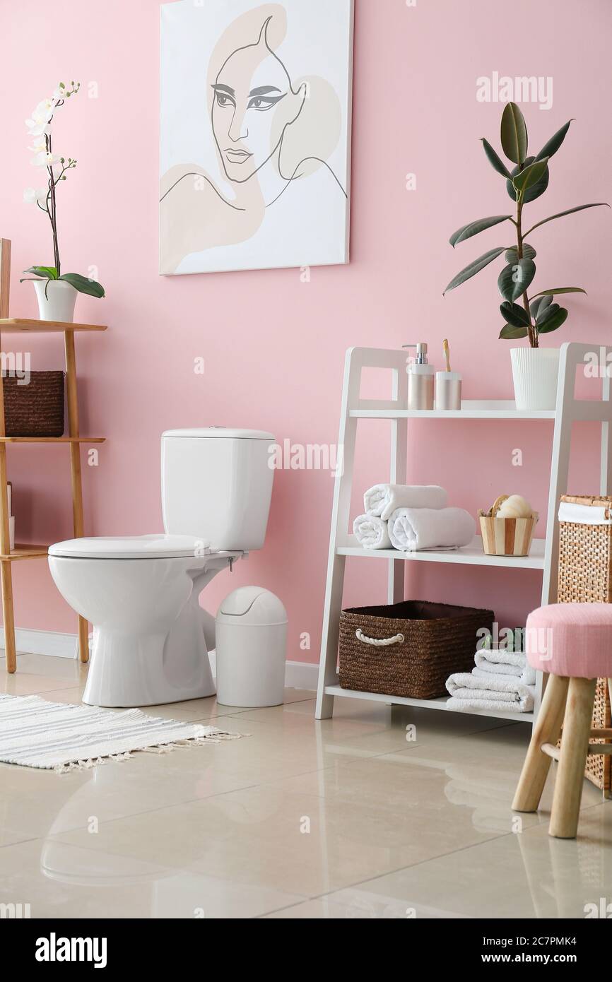 Interior of modern clean restroom Stock Photo - Alamy