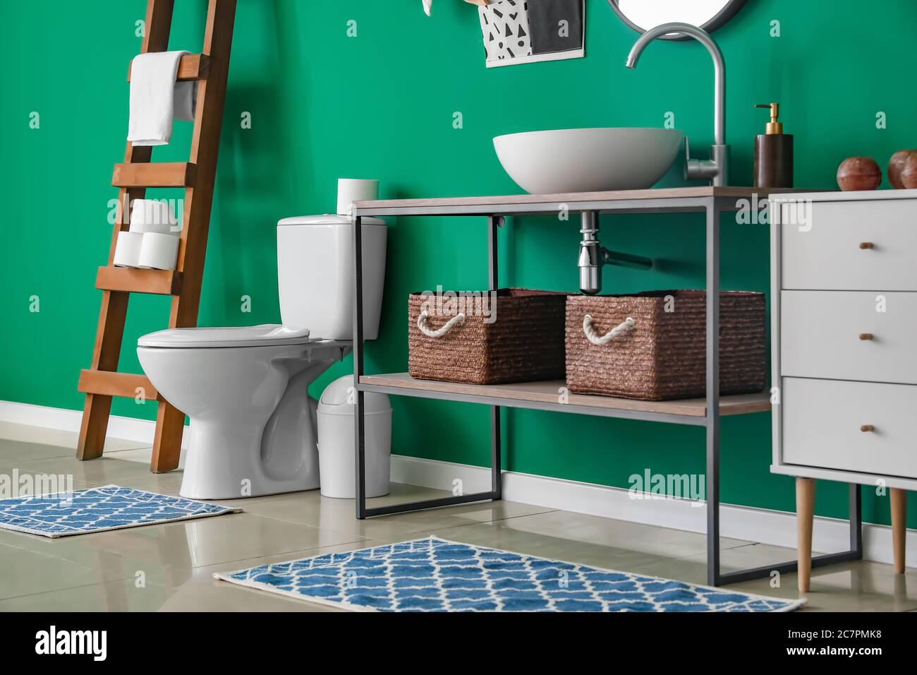 Interior of modern clean restroom Stock Photo - Alamy