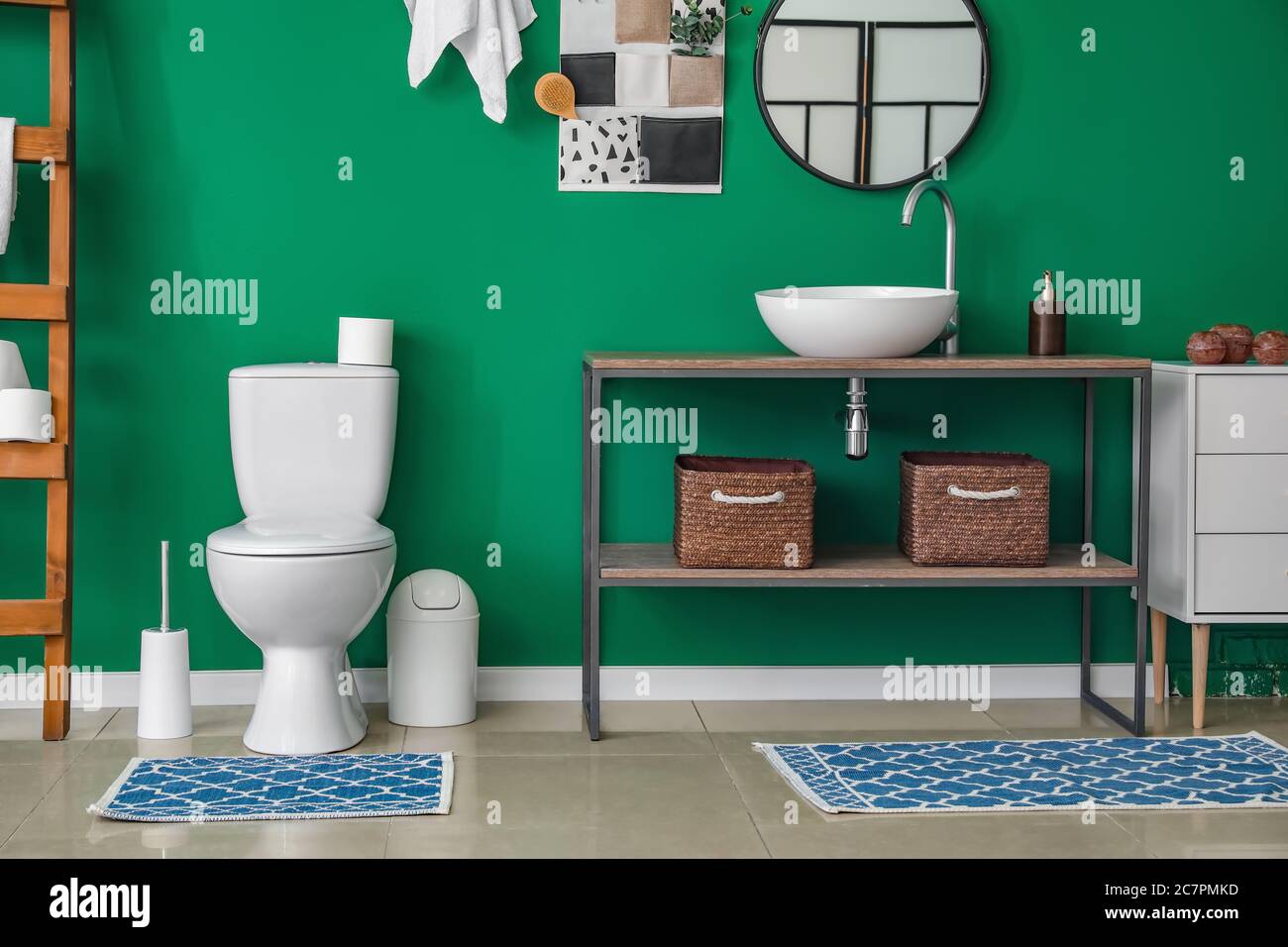 Interior of modern clean restroom Stock Photo - Alamy