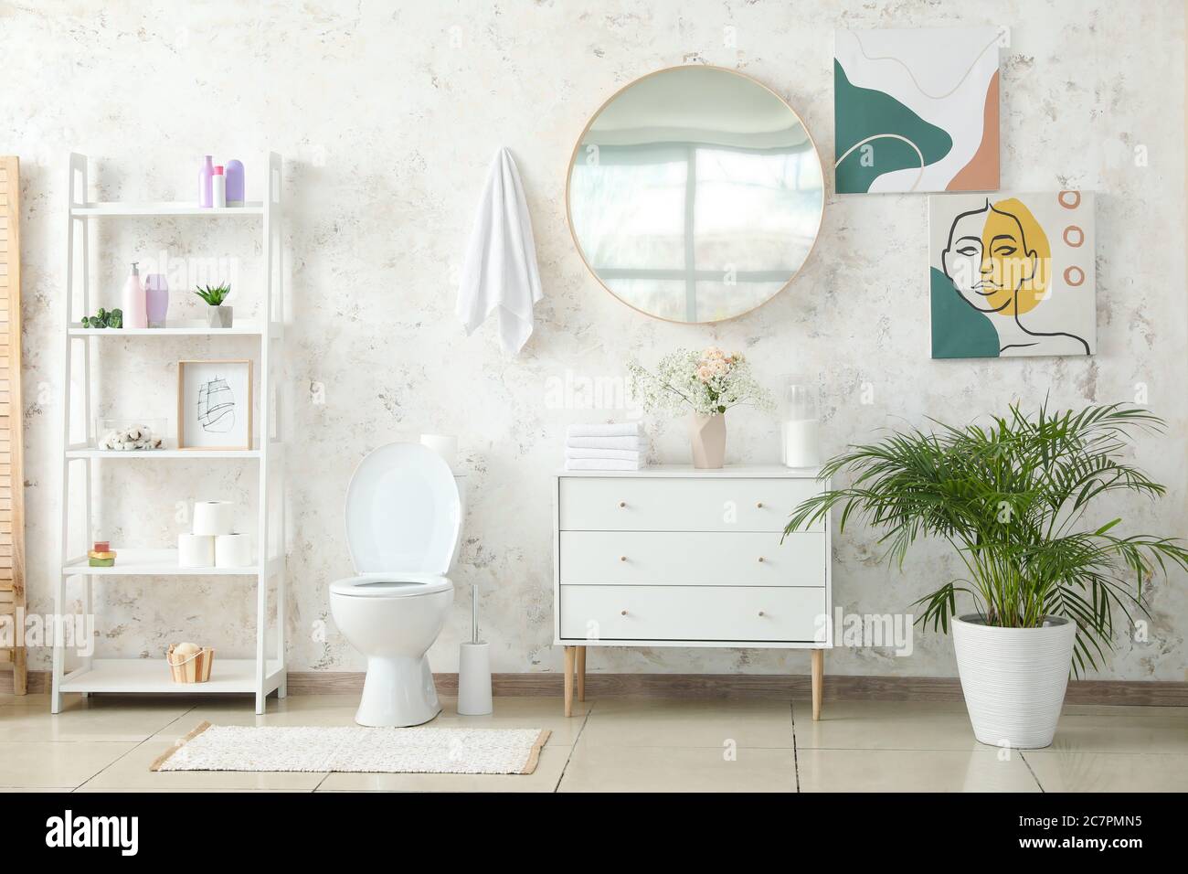 Interior of modern clean restroom Stock Photo - Alamy