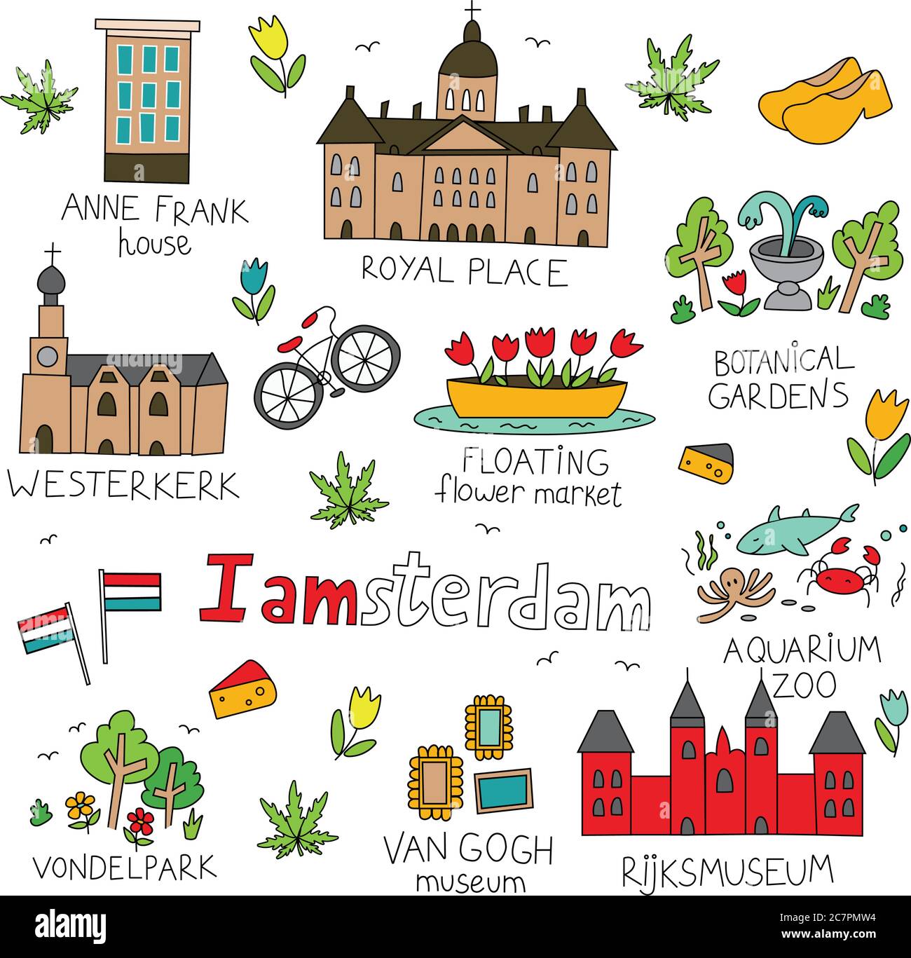 amsterdam city doodle Stock Vector Image & Art - Alamy