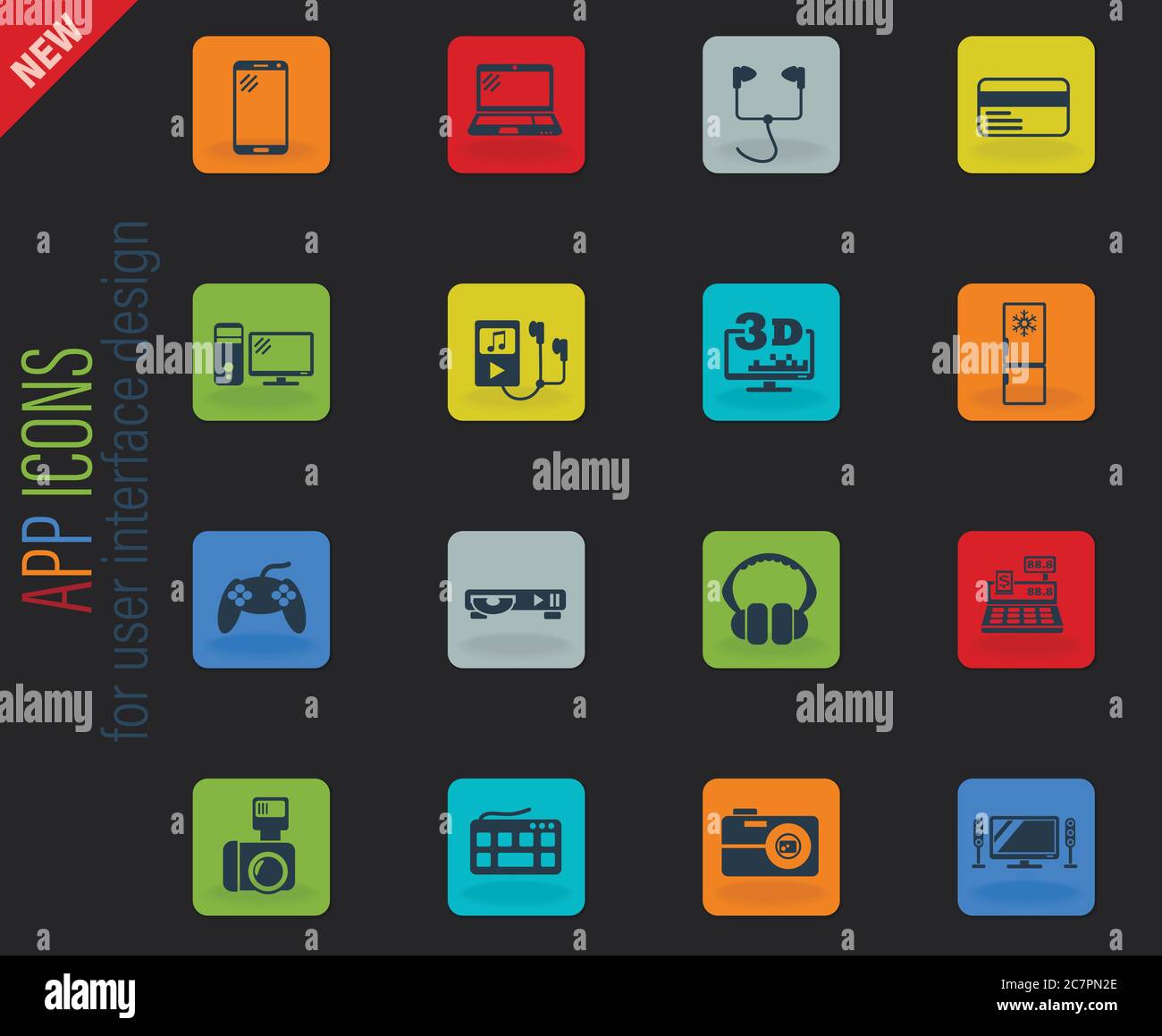 electronics supermarket icon set Stock Vector Image & Art - Alamy