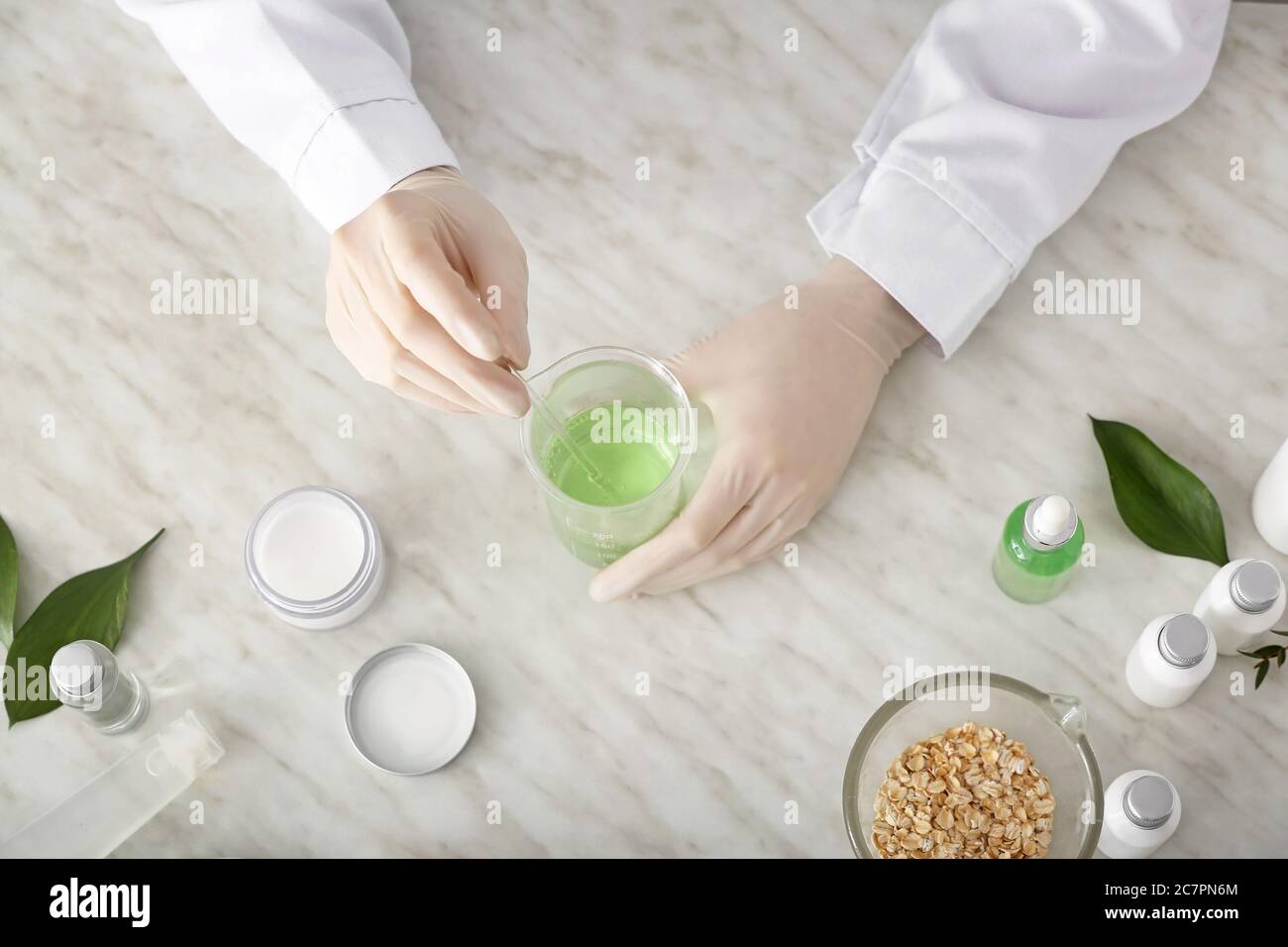 Woman making bio cosmetic hi-res stock photography and images - Alamy