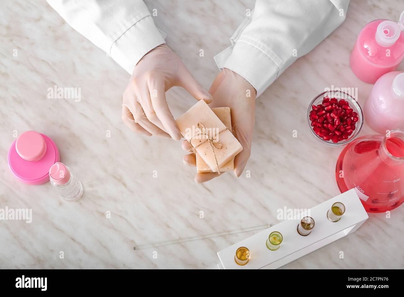 Woman making bio cosmetic hi-res stock photography and images - Alamy