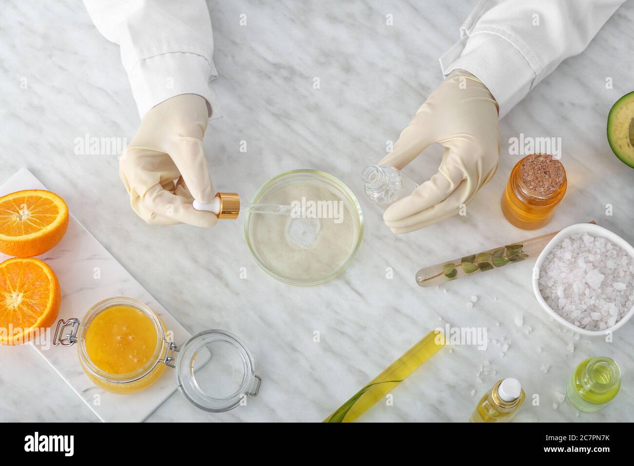 Woman making bio cosmetic hi-res stock photography and images - Alamy