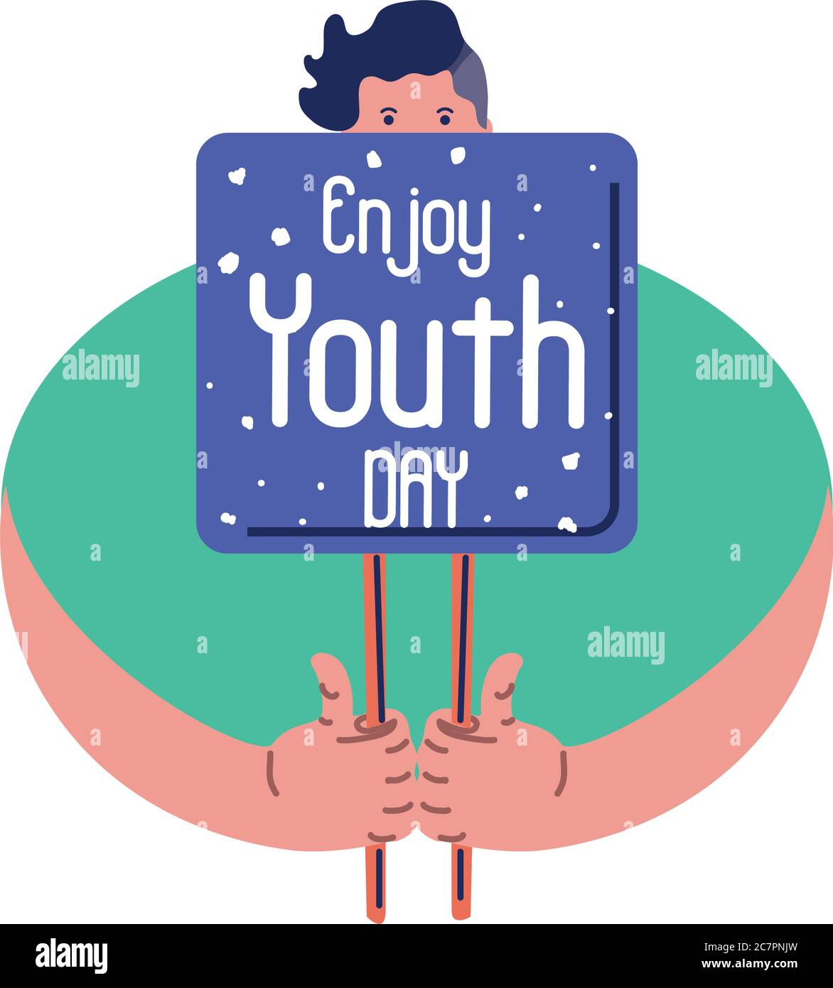 man celebrating the international youth day vector illustration design ...