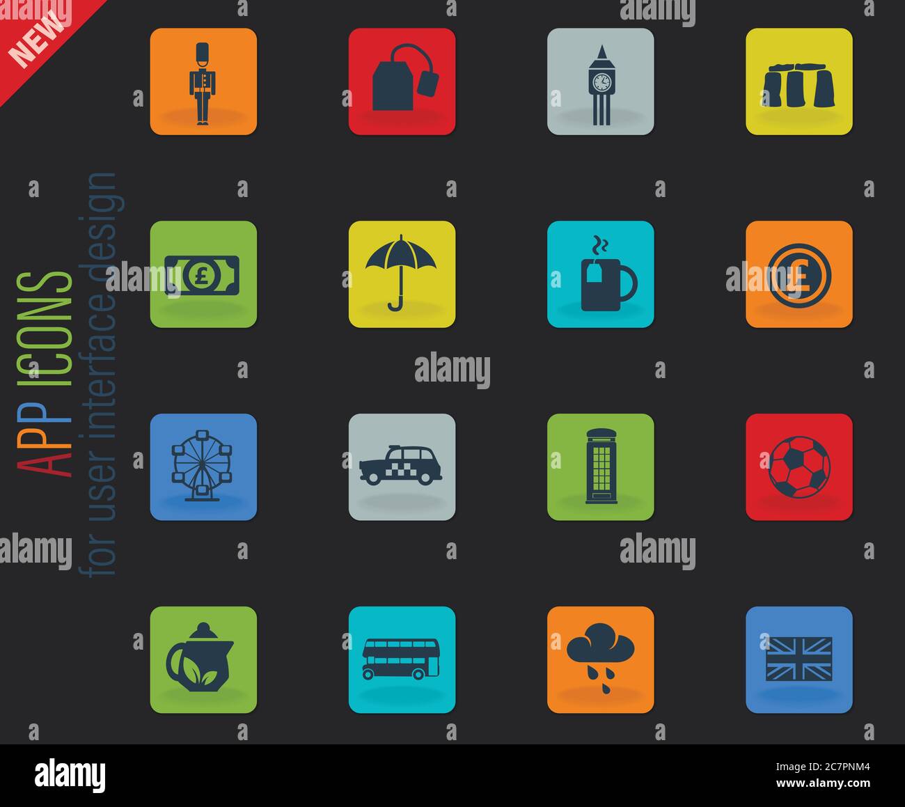 england icon set Stock Vector Image & Art - Alamy