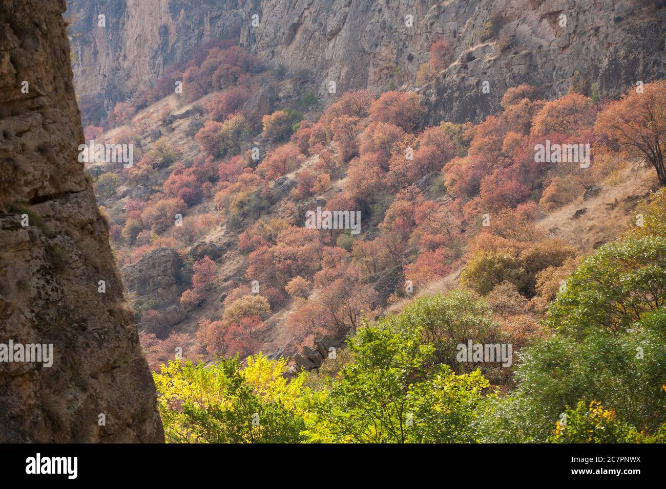 Dramatic valleys and hills in Autumn colours surround the Noravank ...