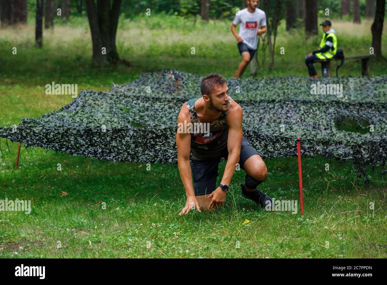 City Riga, Latvia. Run race, people were engaged in sports activities ...