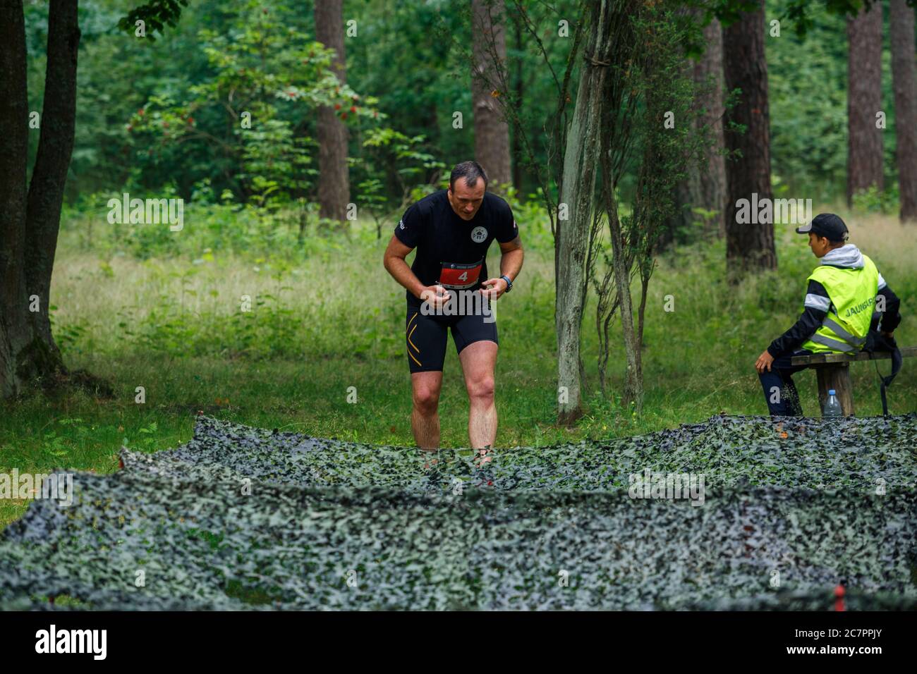 City Riga, Latvia. Run race, people were engaged in sports activities ...