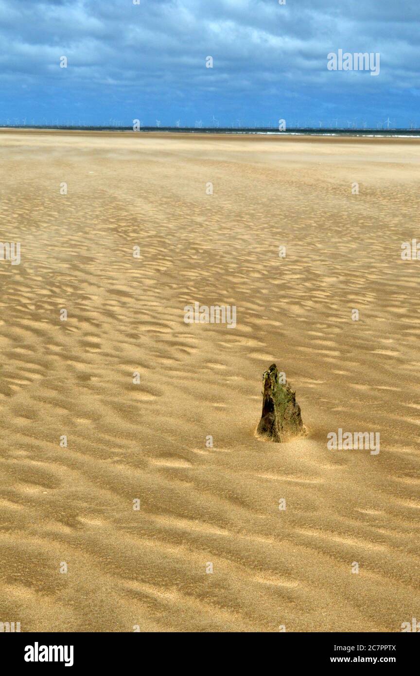 Talacre beach sand patterns Stock Photo - Alamy