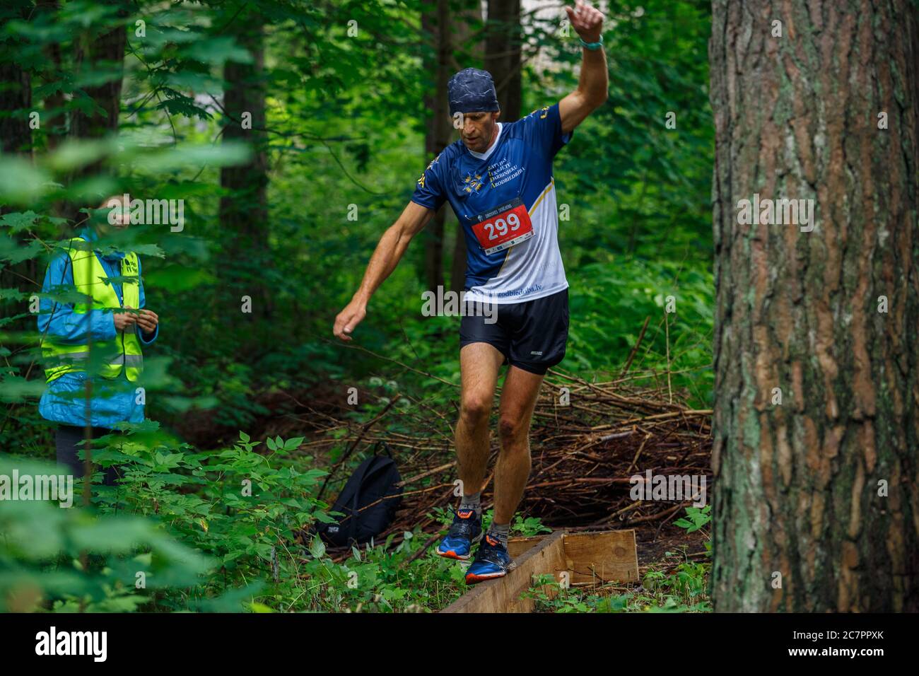 City Riga, Latvia. Run race, people were engaged in sports activities ...