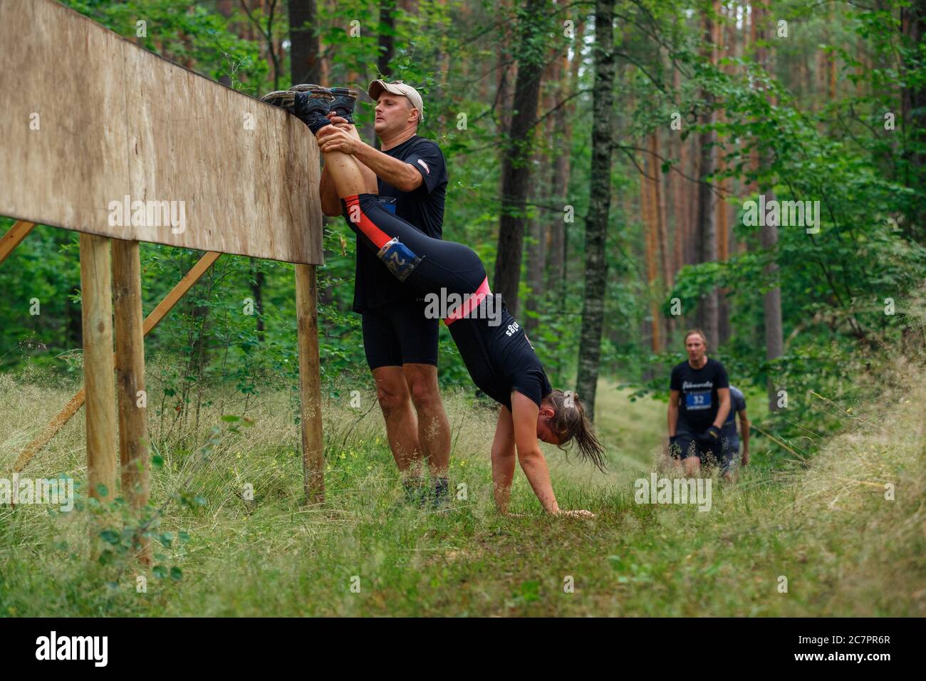 City Riga, Latvia. Run race, people were engaged in sports activities ...