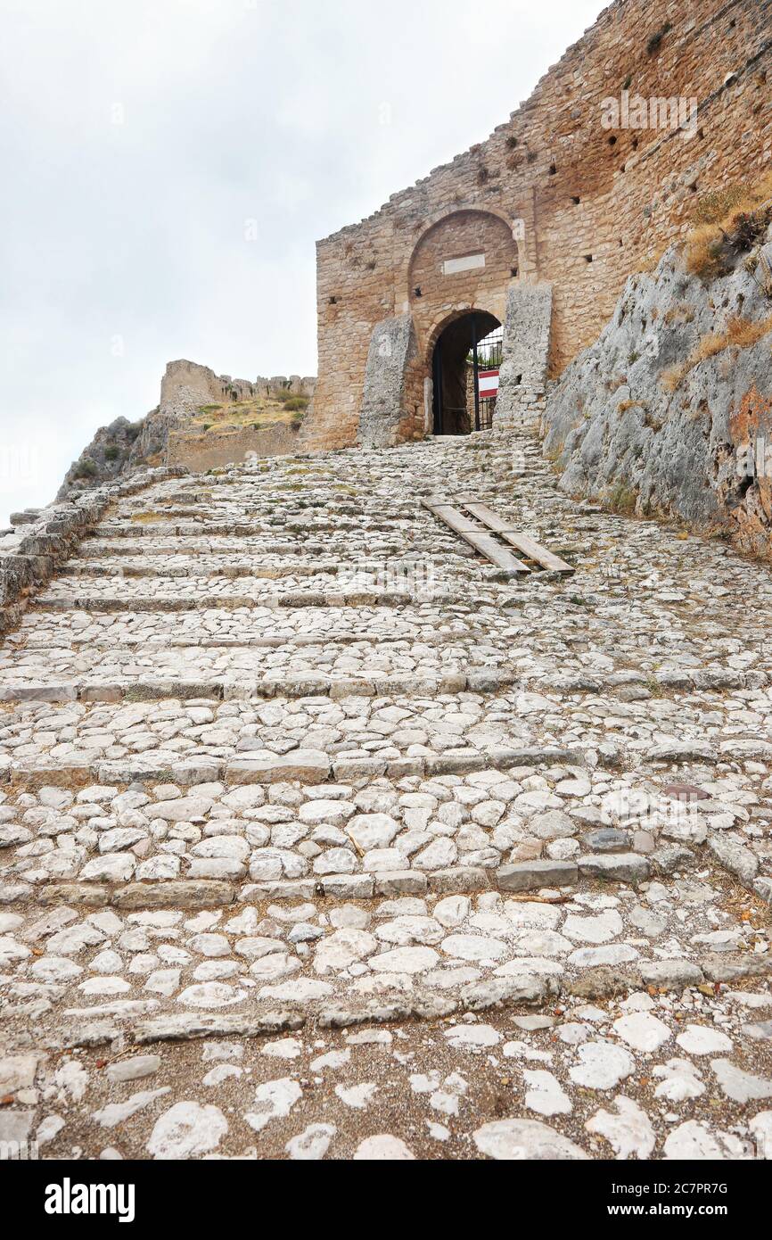Acrocorinth fortress upper corinth acropolis hi-res stock photography ...