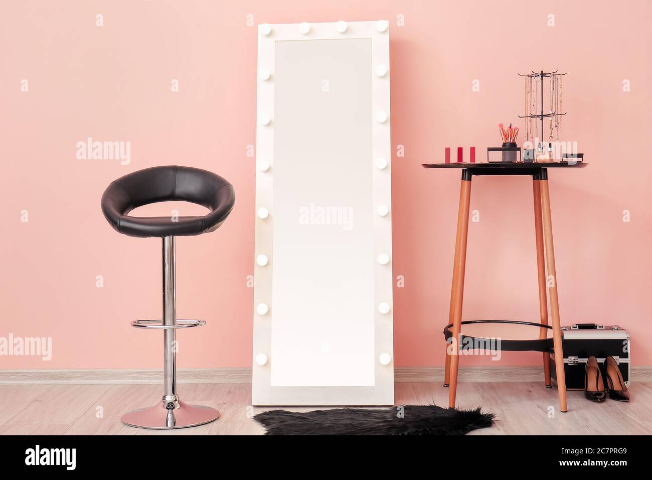 Stylish interior of modern makeup room Stock Photo - Alamy