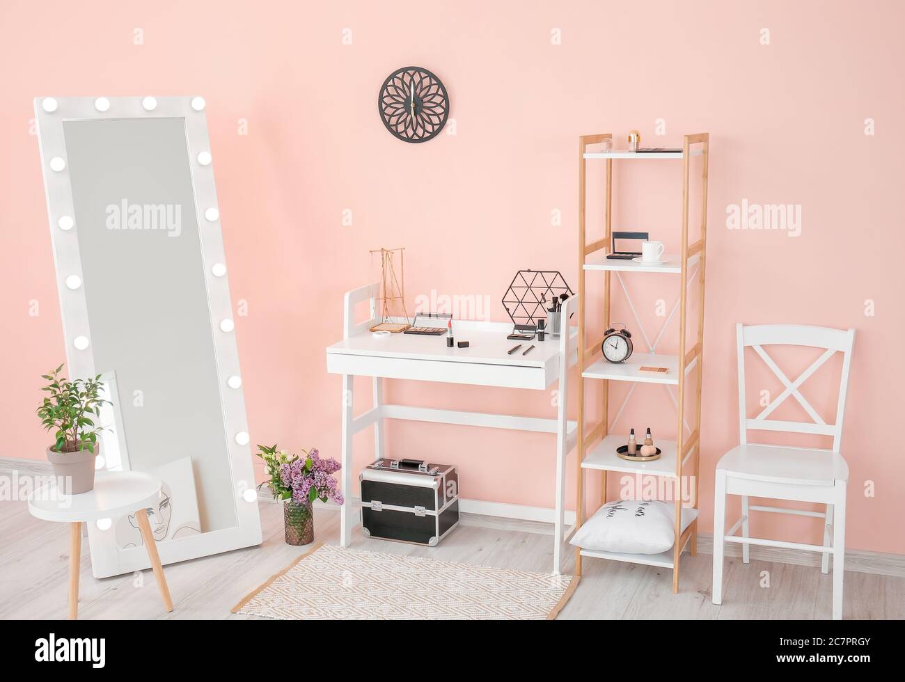 Stylish interior of modern makeup room Stock Photo - Alamy