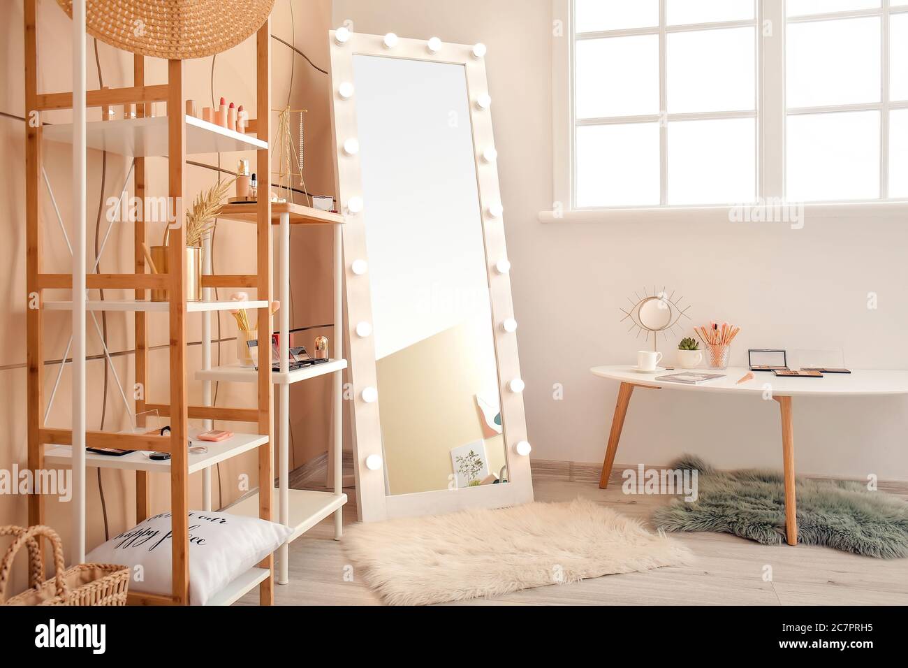 Stylish interior of modern makeup room Stock Photo - Alamy