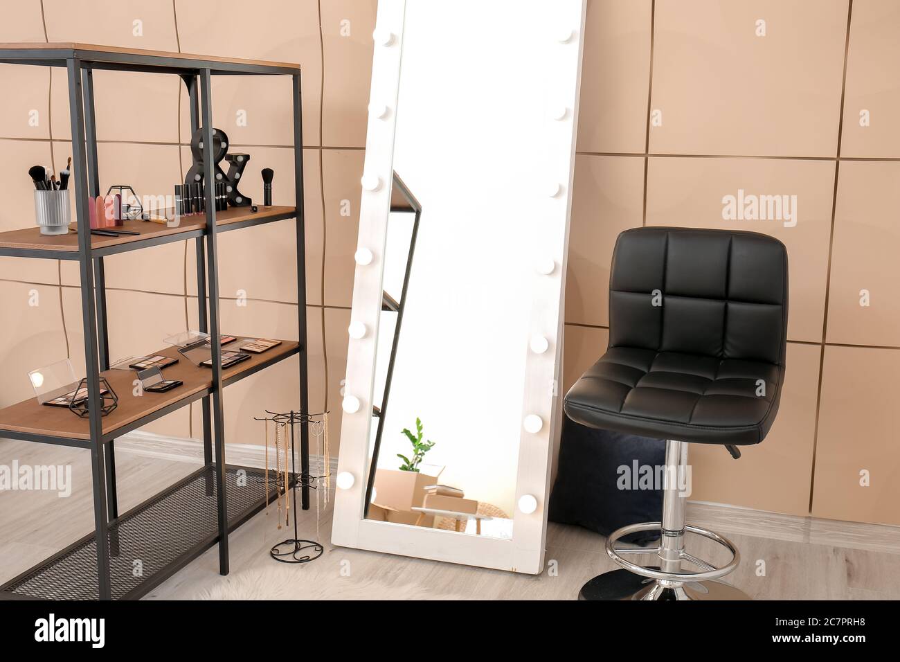 Stylish interior of modern makeup room Stock Photo - Alamy