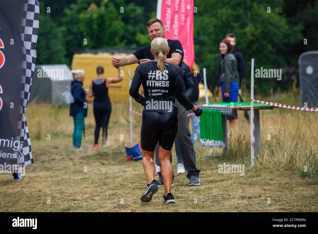 City Riga, Latvia. Run race, people were engaged in sports activities ...