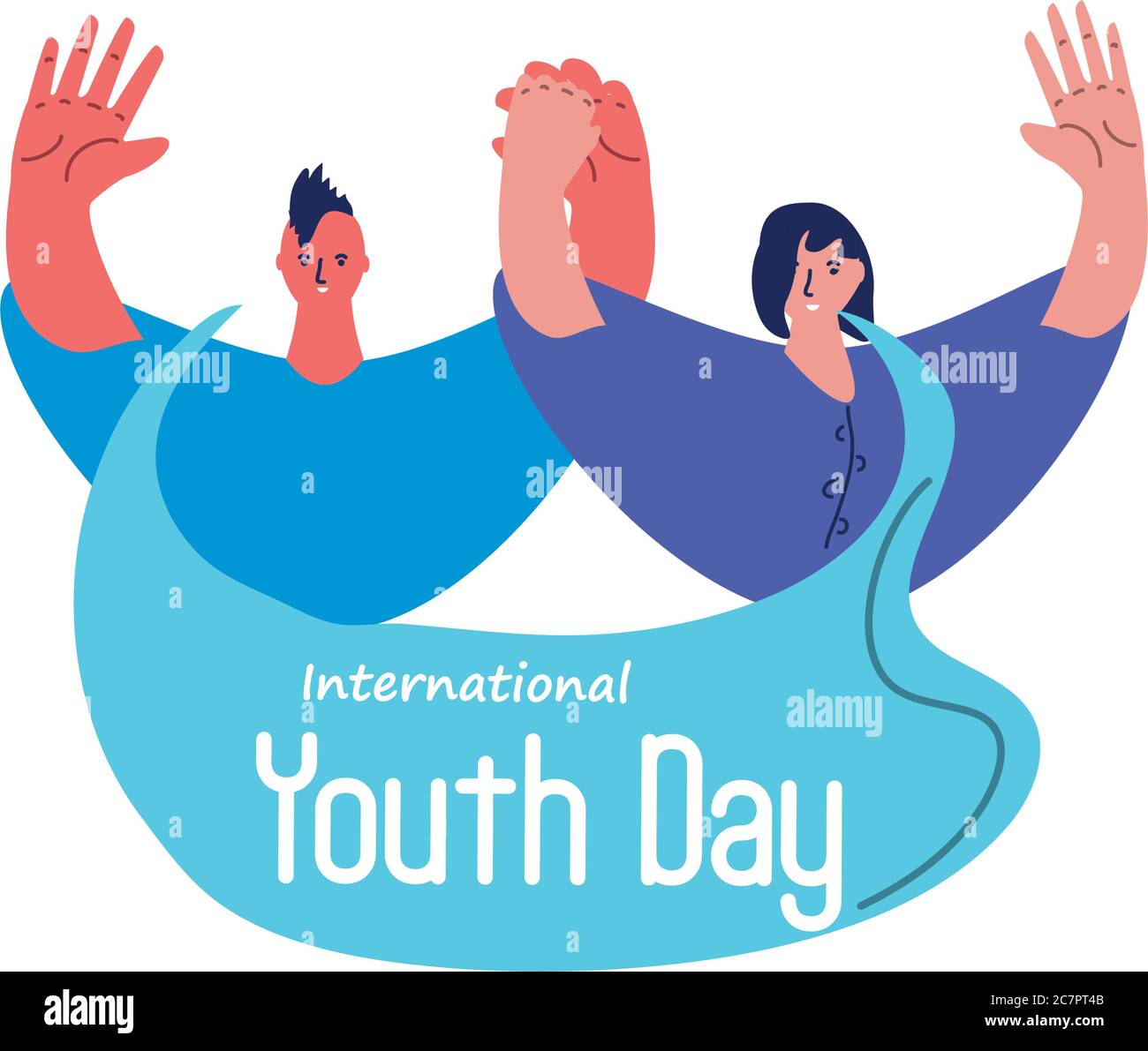 people celebrating the international youth day vector illustration ...