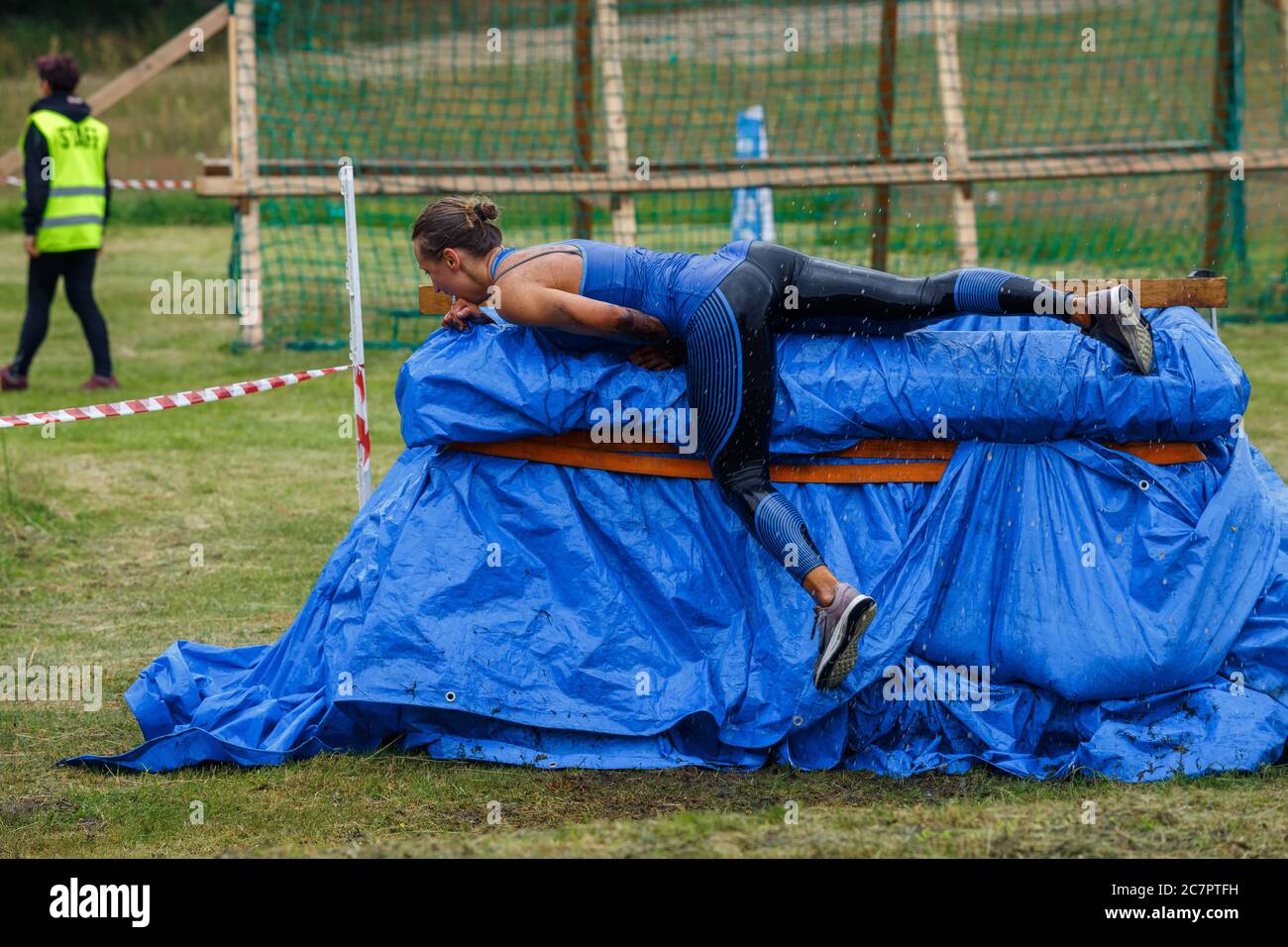 City Riga, Latvia. Run race, people were engaged in sports activities ...